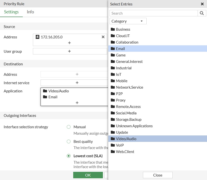 Internet service and application control steering | FortiGate / FortiOS ...