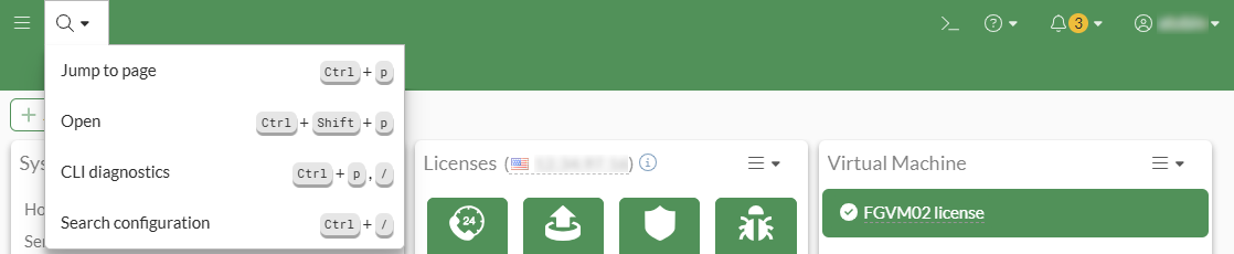 Command palette | FortiGate / FortiOS 7.6.4 | Fortinet Document Library