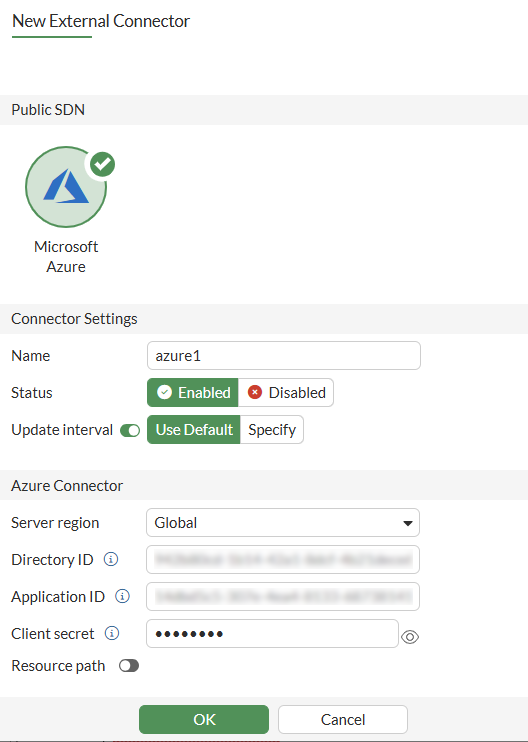 Azure SDN connector using service principal | FortiGate / FortiOS 7.6.4 ...