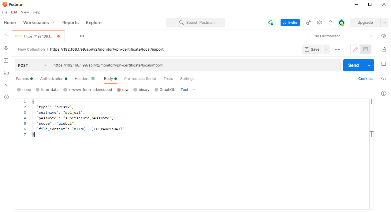 Uploading certificates using an API | FortiGate / FortiOS 7.6.4 ...