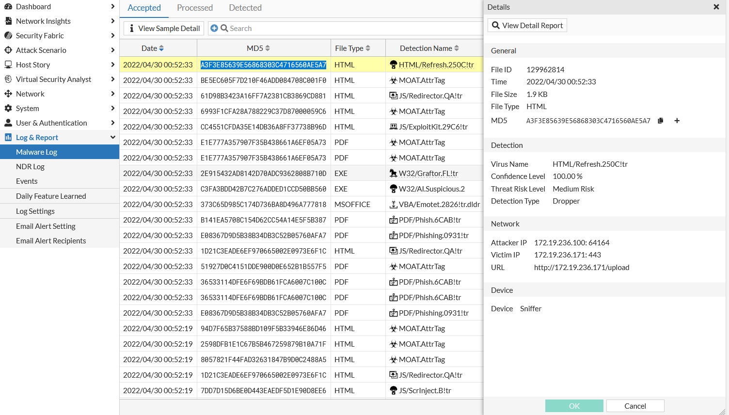 Managing FortiNDR disk usage | FortiNDR 7.6.2 | Fortinet Document Library