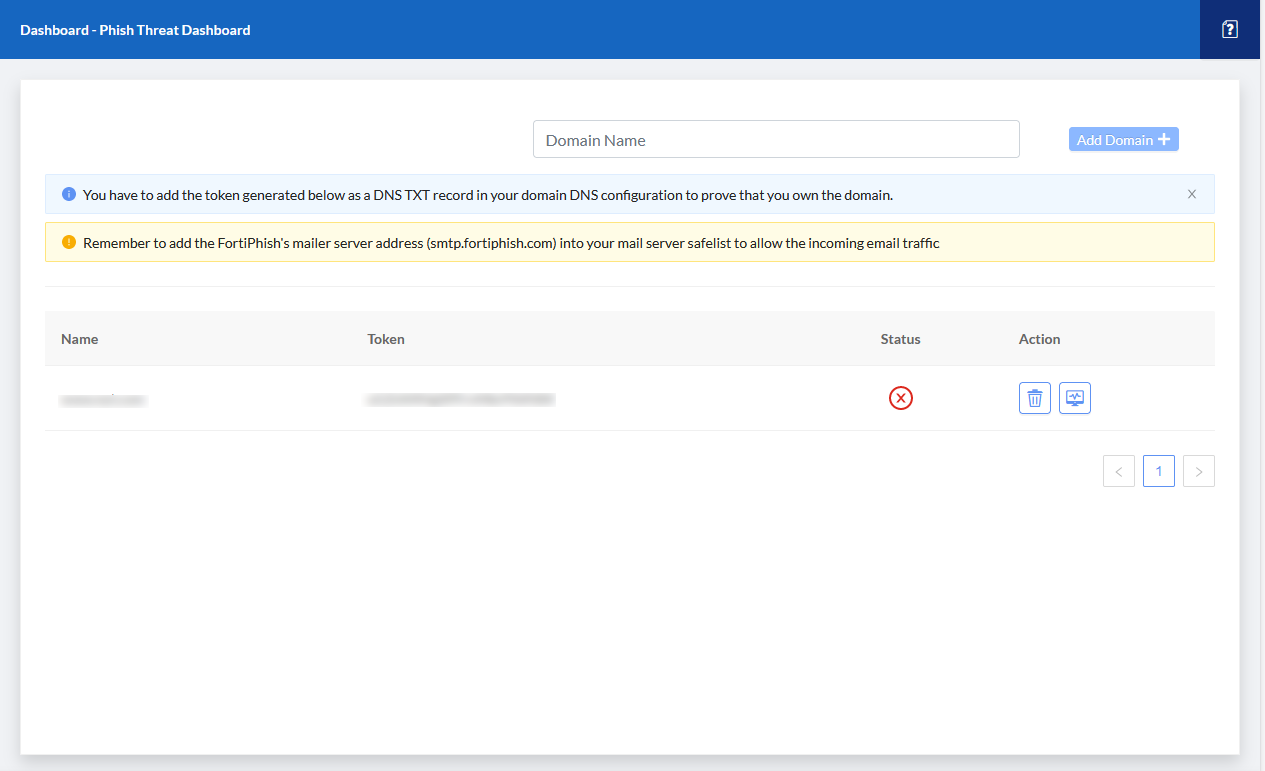 Adding domains | FortiPhish 23.3.0 | Fortinet Document Library