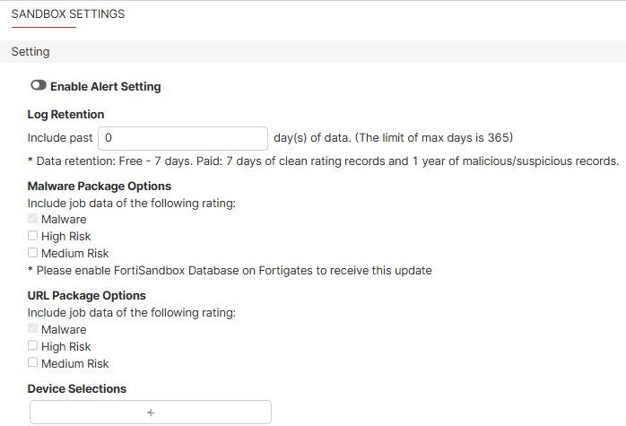 Sandbox | FortiGate Cloud 25.2.a | Fortinet Document Library