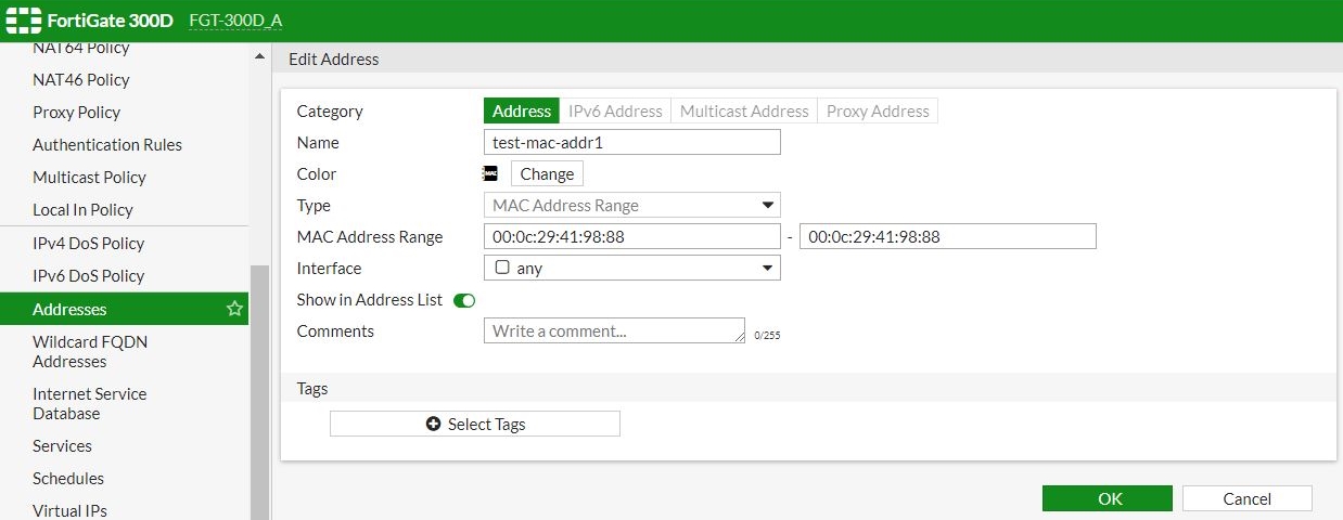 MAC addressed-based policies | FortiGate / FortiOS 6.2.16 | Fortinet ...