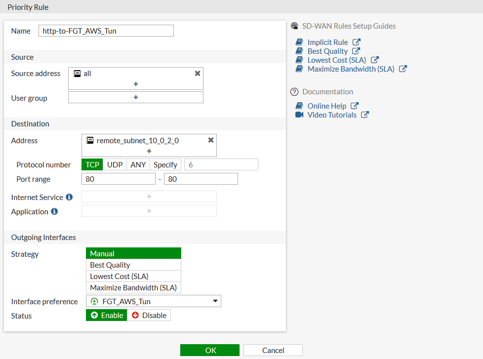 Configuring the SD-WAN to steer traffic between the overlays ...