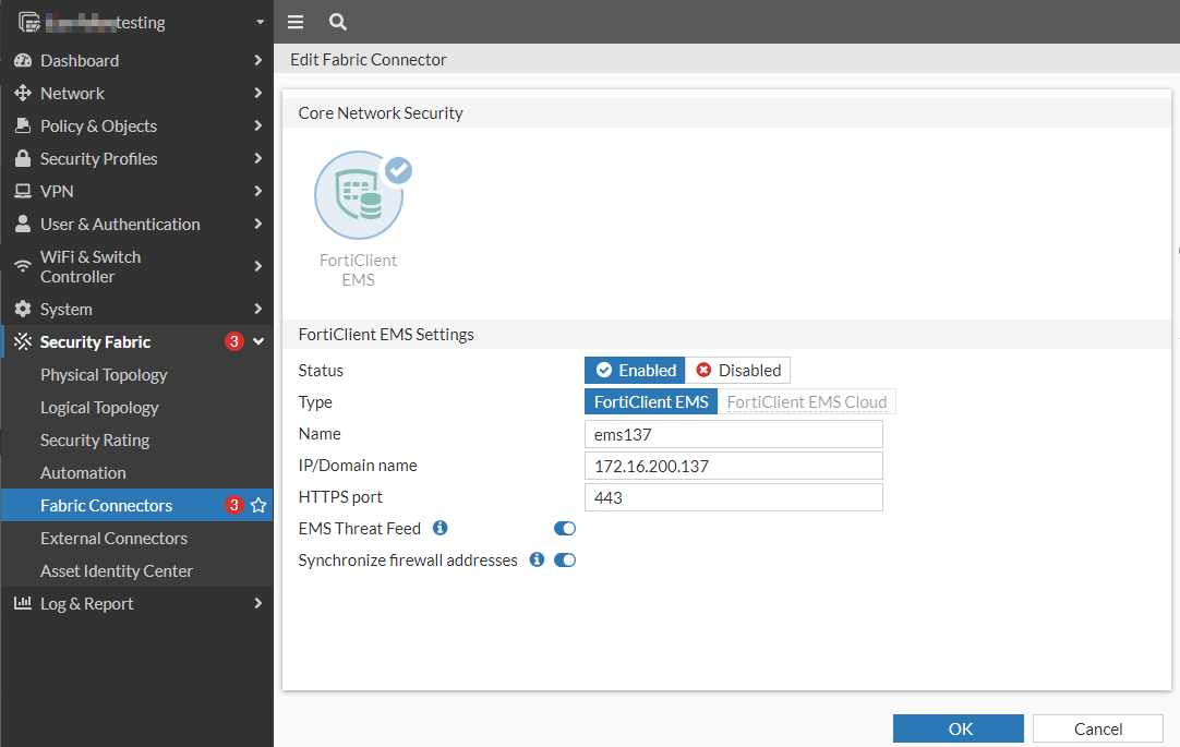 Configuring FortiOS dynamic policies using EMS dynamic endpoint groups ...