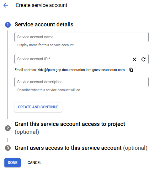 Creating a GCP service account | FortiPAM Public Cloud 1.6.0 | Fortinet ...