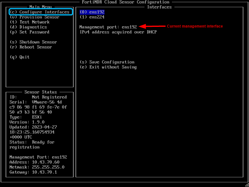 Sensor deployment steps | FortiNDR Cloud 2023.2.0