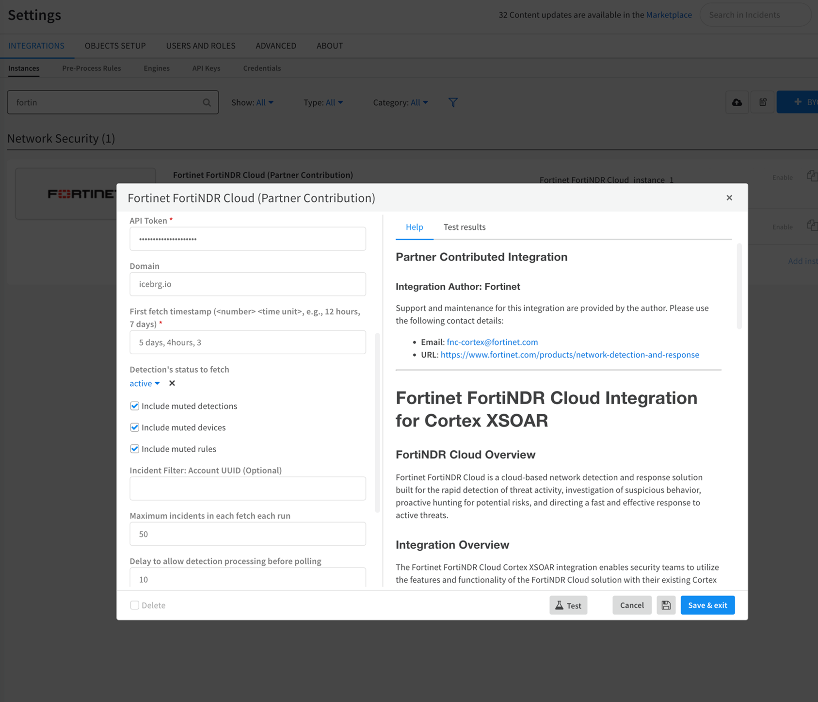 Configuring the FortiNDR Cloud app | FortiNDR Cloud 2024.10.0 | Fortinet Document Library