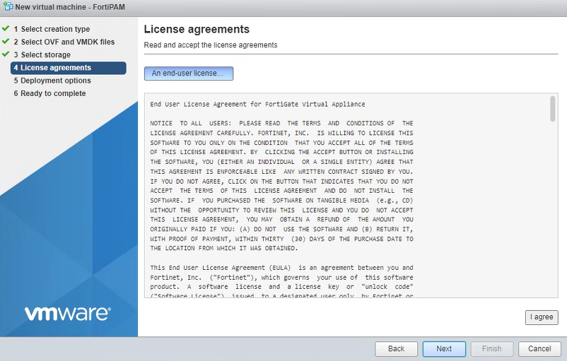 Deploying FortiPAM-VM on VMware | FortiPAM Private Cloud 1.1.0