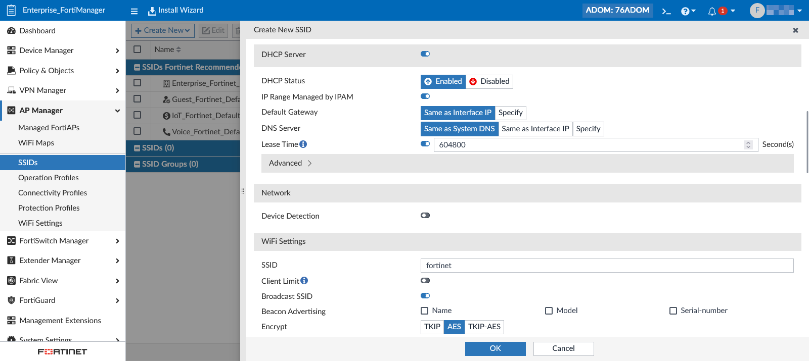 IPAM support to configure DHCP on device interface, FortiSwitch VLANs ...