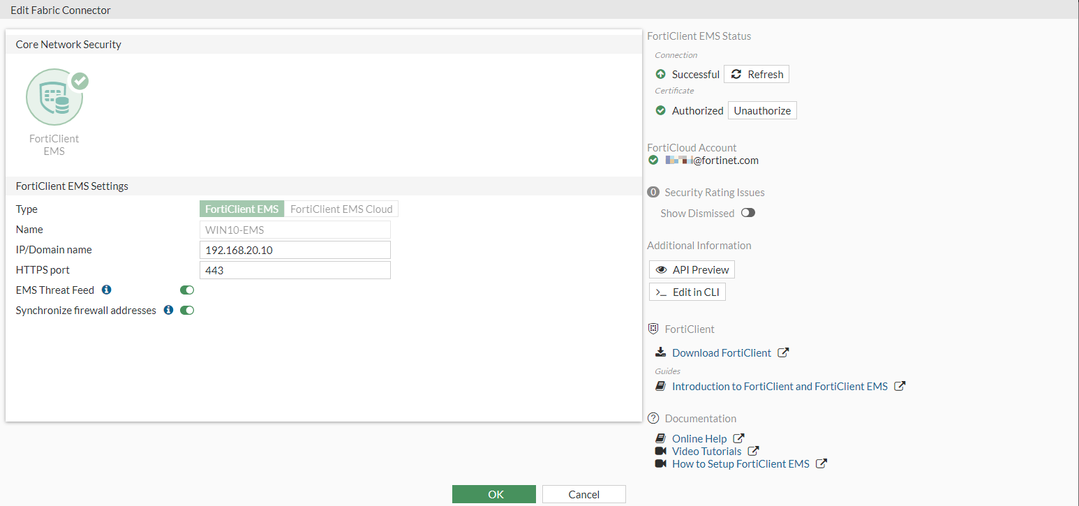 Configuring FortiClient EMS | FortiGate / FortiOS 7.0.17 | Fortinet ...
