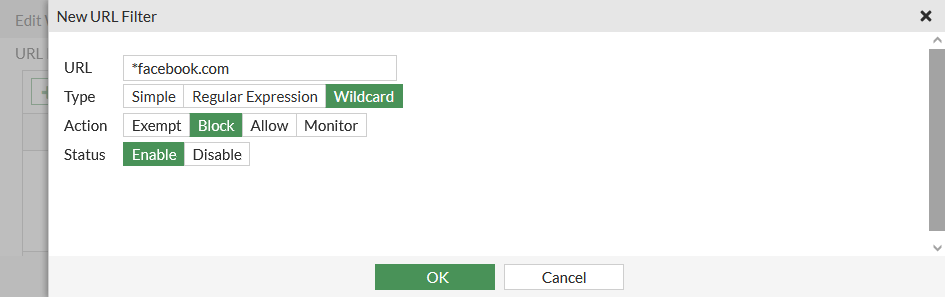 Static URL filter | FortiGate / FortiOS 7.0.17 | Fortinet Document Library