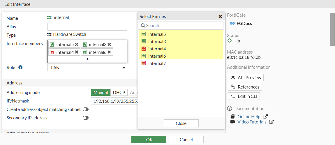 Hardware switch | FortiGate / FortiOS 7.0.17 | Fortinet Document Library