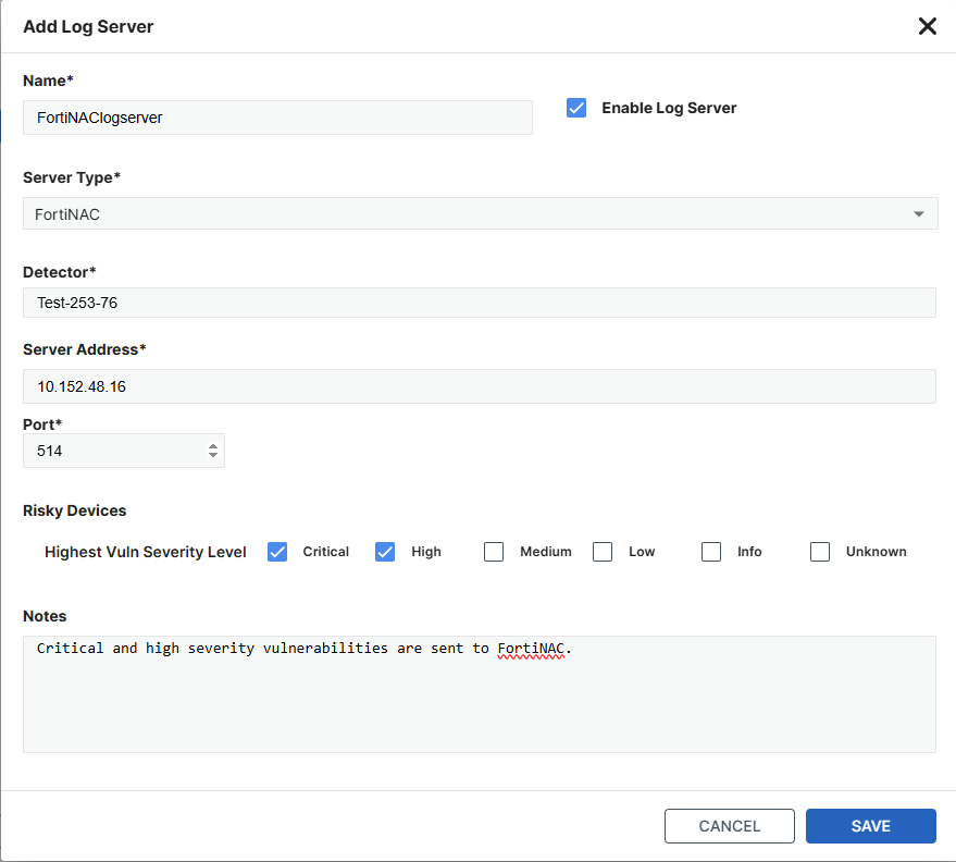Adding log servers | FortiDevice 25.2.a | Fortinet Document Library