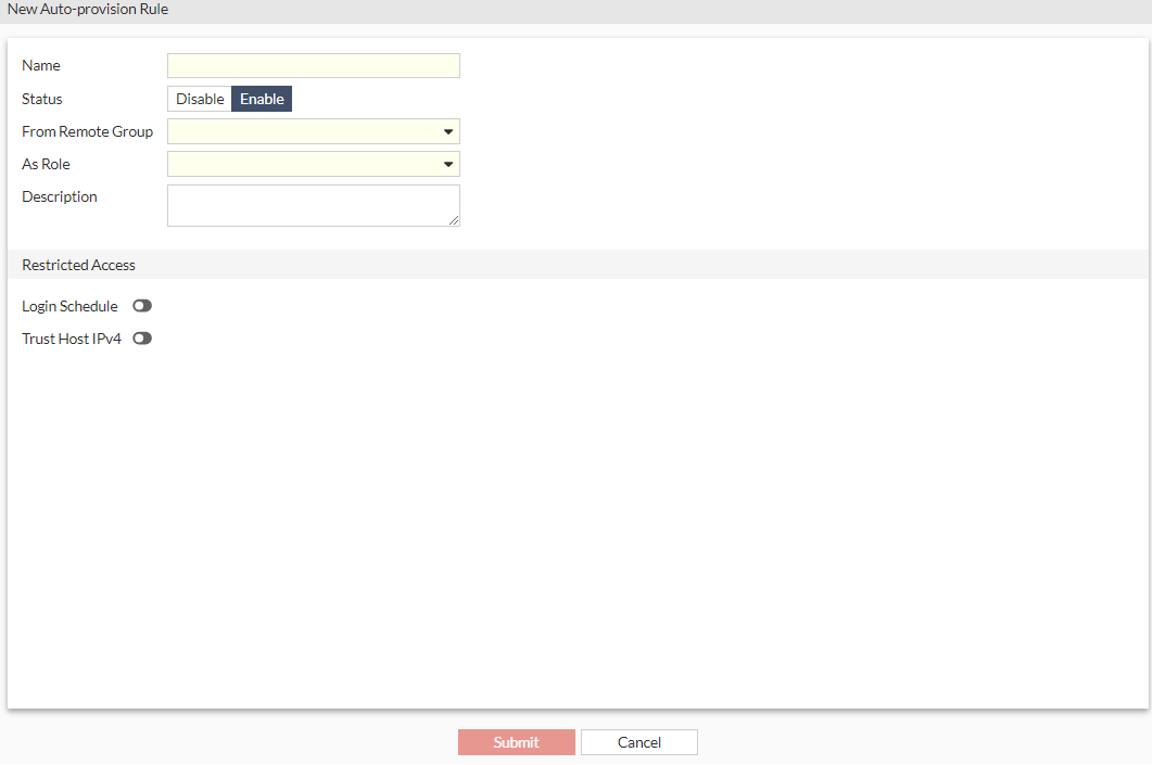 Creating an auto provision rule | FortiSRA 1.5.0 | Fortinet Document ...