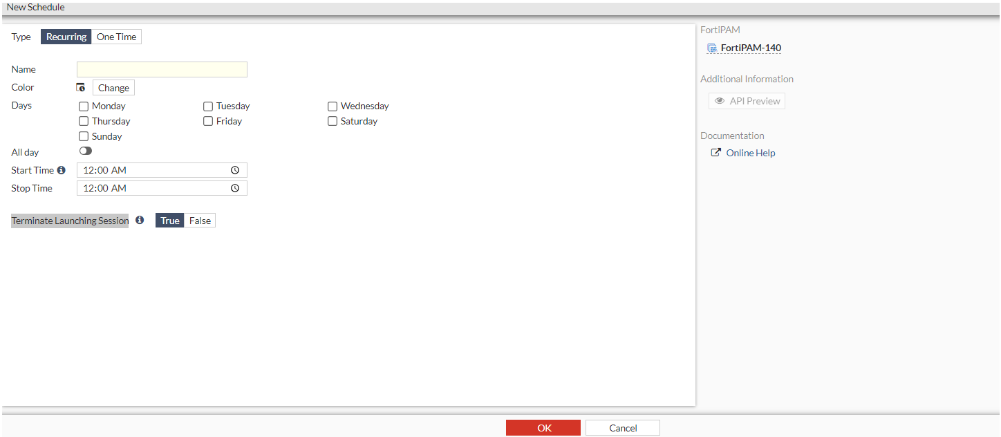 Schedule | FortiSRA 1.5.0 | Fortinet Document Library