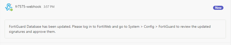 Use case: Automated response to FortiGuard Database (FDS DB) updates ...