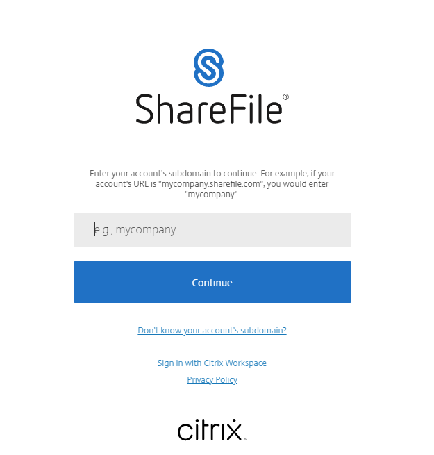Add Citrix ShareFile Account | FortiCASB 24.1.a | Fortinet Document Library