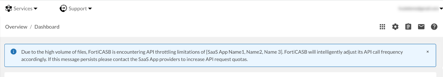 API Throttling Limitation Message (All Apps) | FortiCASB 24.1.a ...