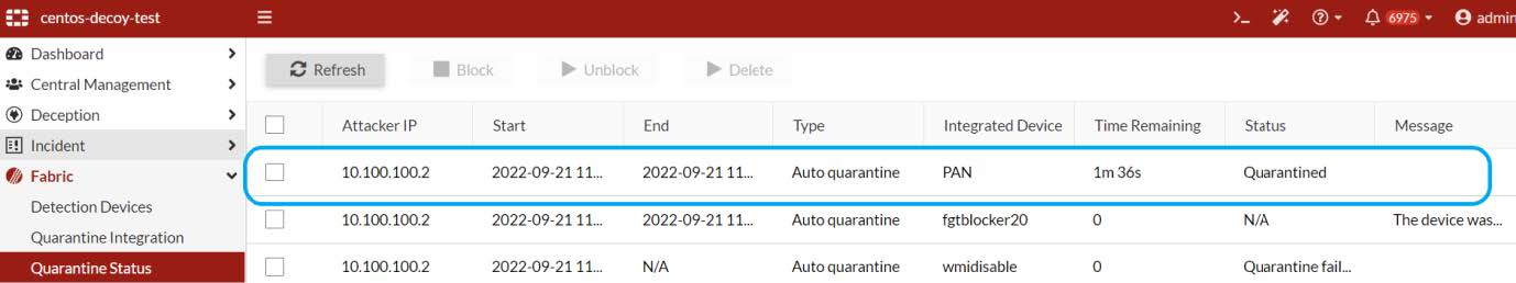 Integration with PAN devices | FortiDeceptor 5.1.0