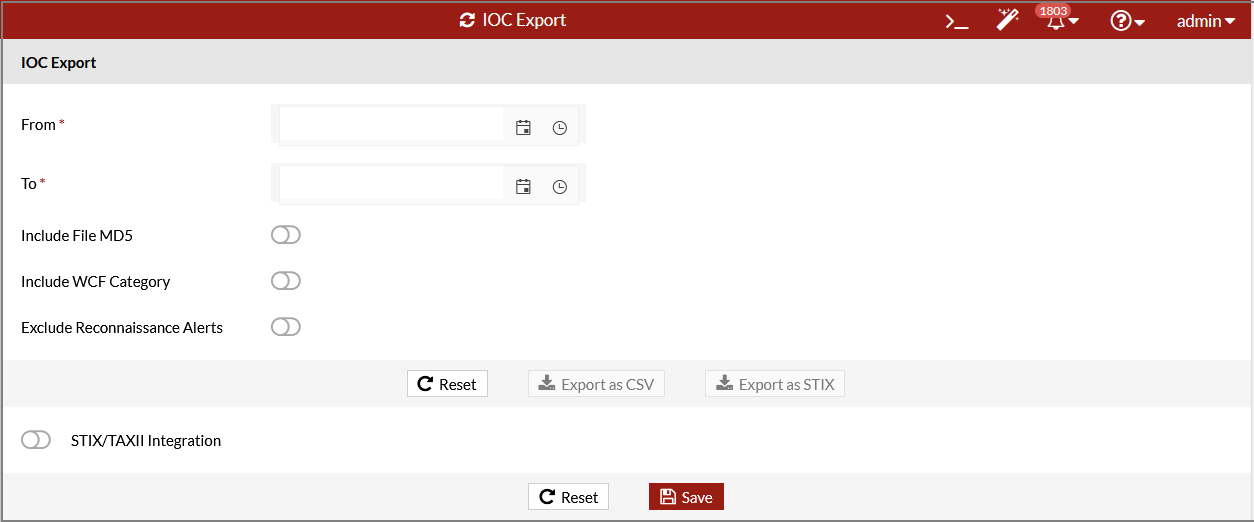 IOC Export | FortiDeceptor 5.1.0