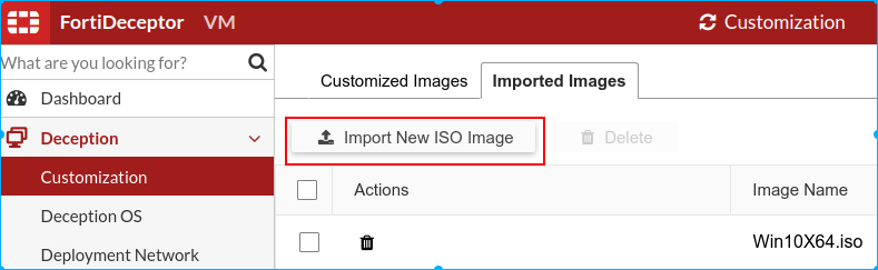 1. Import the ISO image to FortiDeceptor | FortiDeceptor 5.3.0 ...