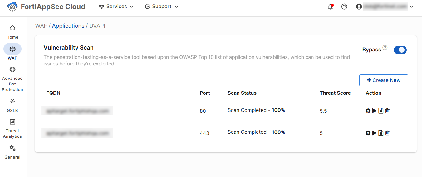 FortiAppSec Cloud WAF | FortiDAST 25.1.0 | Fortinet Document Library