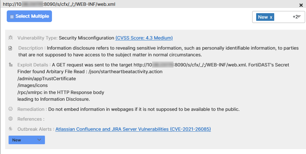 Vulnerabilities | FortiDAST 25.1.0 | Fortinet Document Library