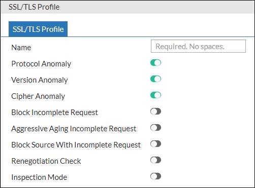 SSL/TLS Profile | FortiDDoS-F 6.3.3 | Fortinet Document Library