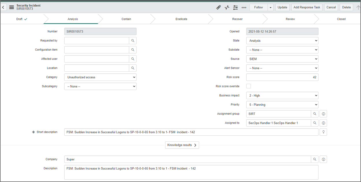 ServiceNow Security Operations (SecOps) Integration | FortiSIEM 7.3.1 ...