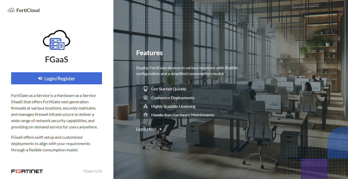 Logging into the FortiGate-as-a-Service portal | FortiGate-as-a-Service ...