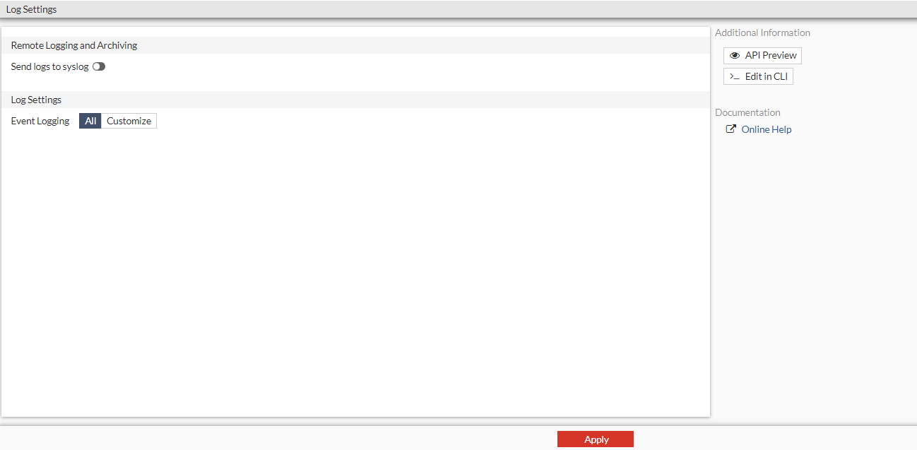 Log settings | FortiPAM | Fortinet Document Library