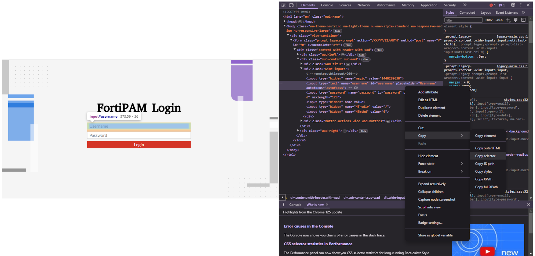 How to find a selector Example | FortiPAM 1.7.0 | Fortinet Document Library