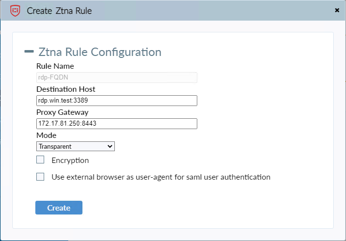 FQDN-based ZTNA TCP forwarding services | FortiClient 7.2.1