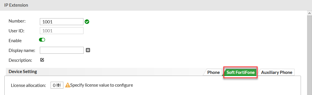 Configuring FortiFone softclient for desktop settings on FortiVoice ...