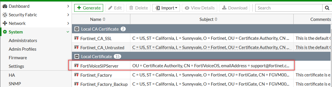 Configuring FortiGate for SIP over TLS | FortiVoice 7.0.4 | Fortinet ...