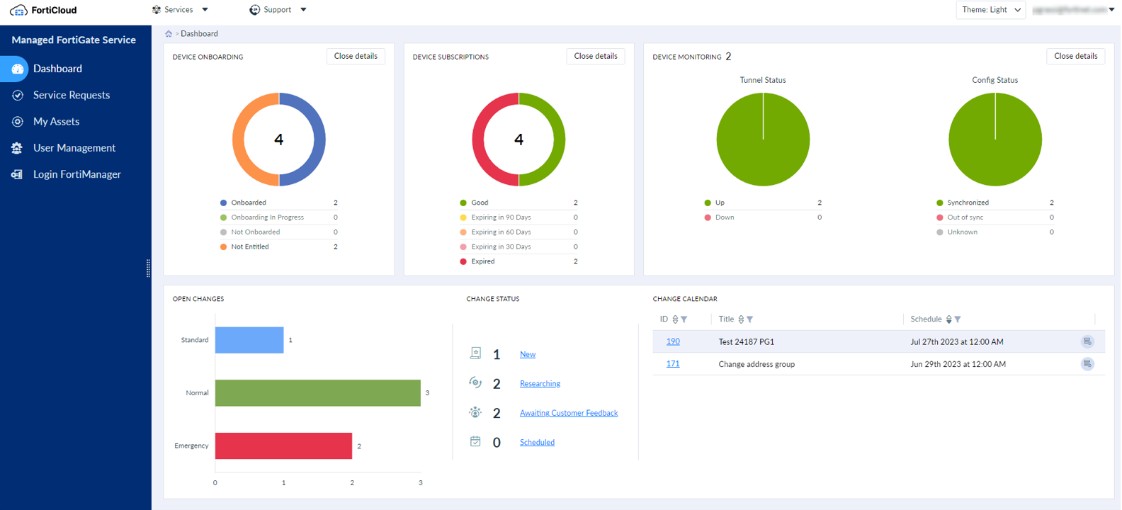 Dashboard | Managed FortiGate Service 23.4.0 | Fortinet Document Library