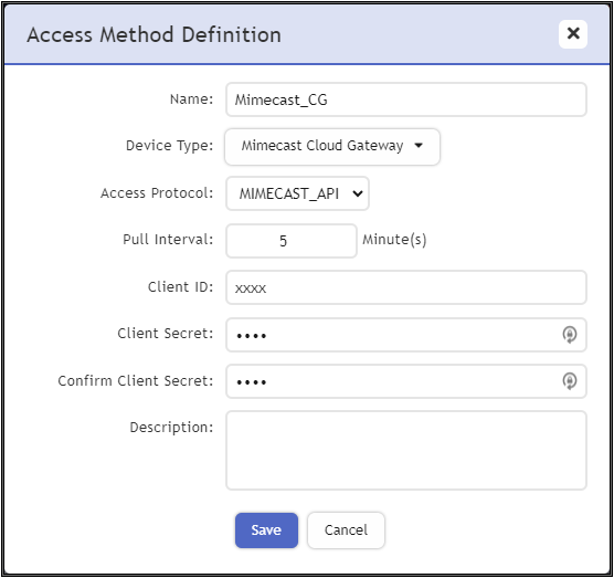 Mimecast Cloud Gateway | FortiSIEM 7.4.0 | Fortinet Document Library