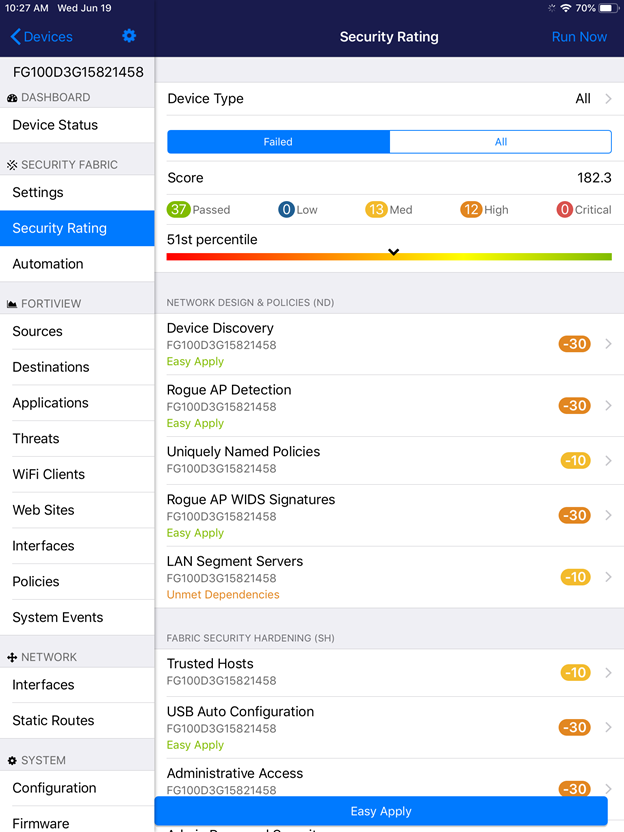 Running a security rating | FortiGate / FortiOS 7.6.2 | Fortinet ...