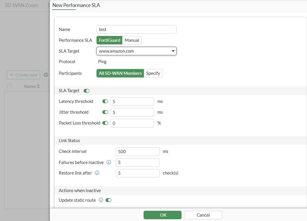 FortiGuard SLA database for SD-WAN performance SLA | FortiGate ...