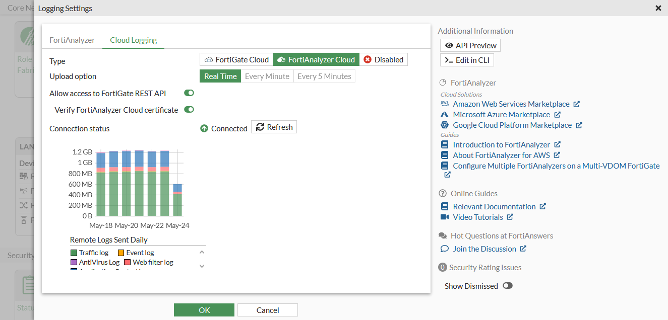 Configuring logging and analytics | FortiGate / FortiOS 7.6.2 ...