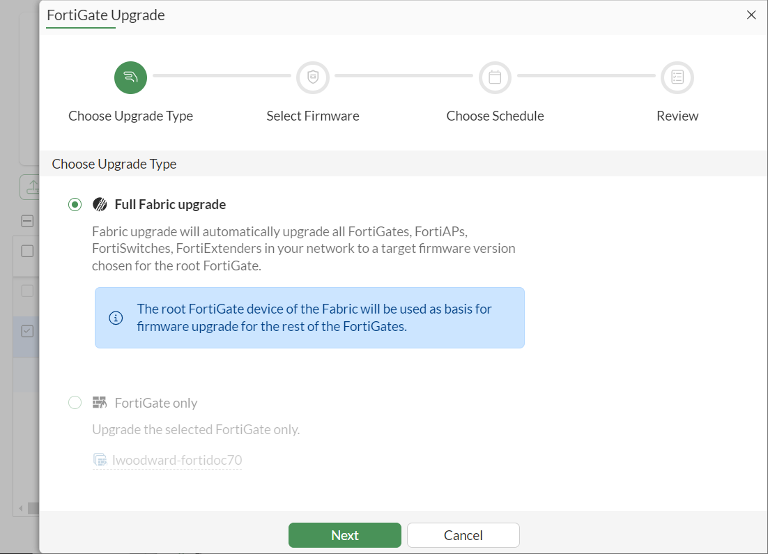 Upgrading all devices | FortiGate / FortiOS 7.6.2 | Fortinet Document ...