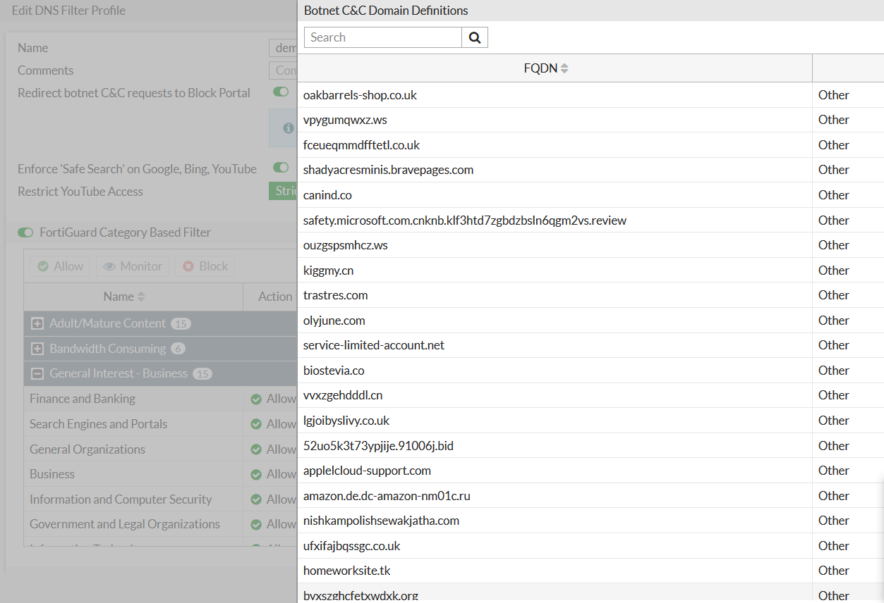 Botnet C&C domain blocking | FortiGate / FortiOS 7.6.2 | Fortinet ...
