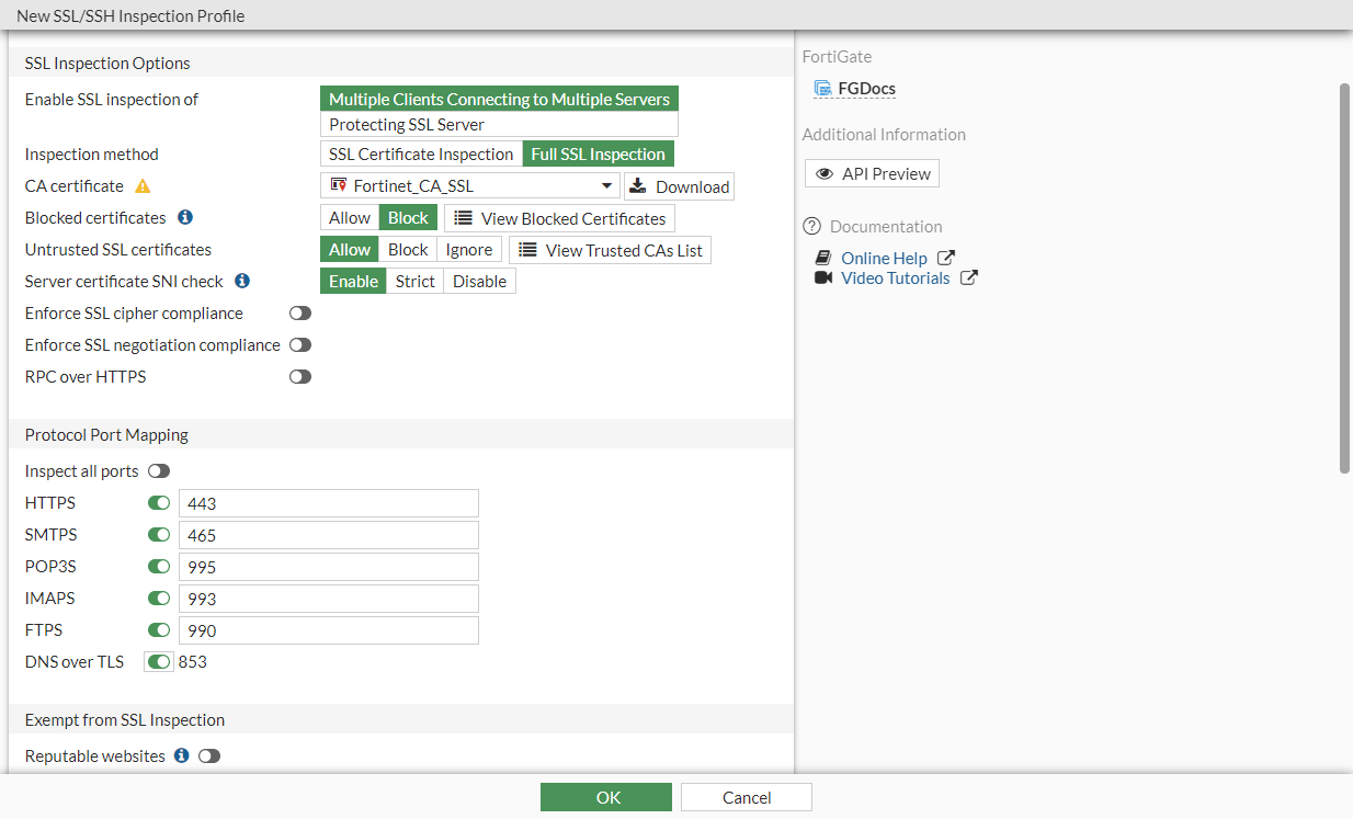 DNS inspection with DoT and DoH | FortiGate / FortiOS 7.6.2 | Fortinet ...