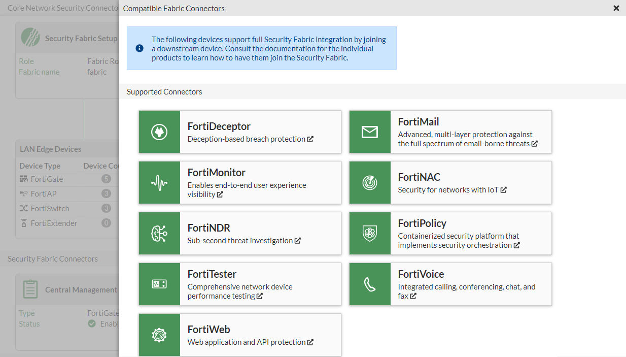 Configuring supported connectors | FortiGate / FortiOS 7.2.8 | Fortinet ...