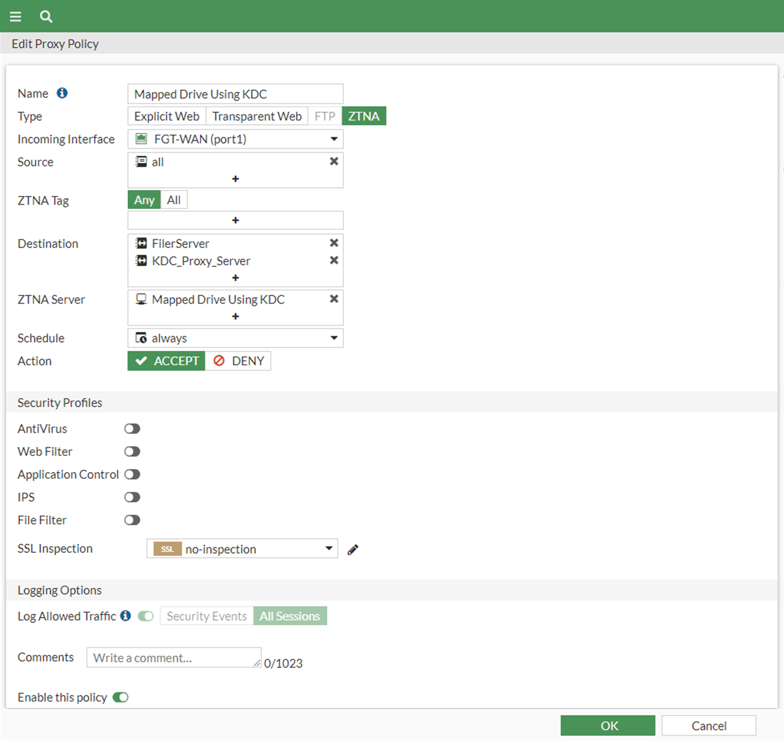 ZTNA access proxy with KDC to access shared drives | FortiGate ...