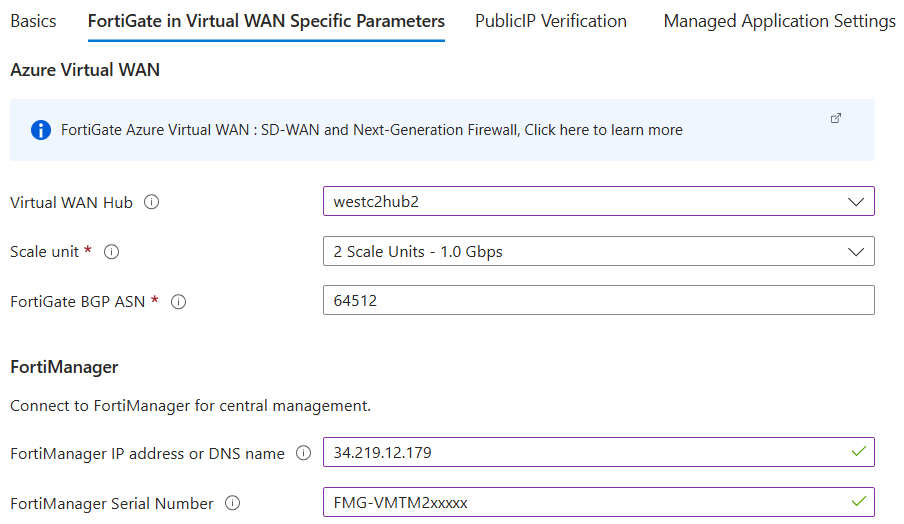 Deploying FortiGate NVAs in a vWAN hub | FortiGate Public Cloud 7.4.0 | Fortinet Document Library