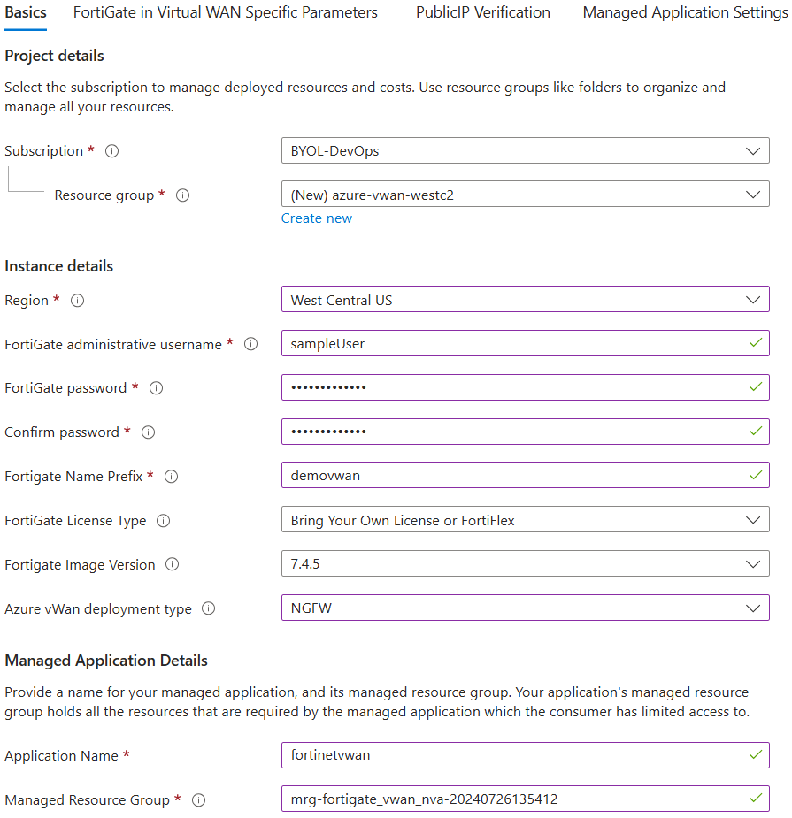 Deploying FortiGate NVAs in a vWAN hub | FortiGate Public Cloud 7.4.0 | Fortinet Document Library