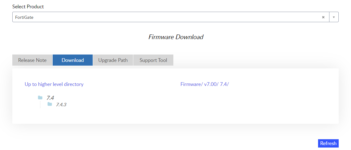 Firmware download | FortiCloud Services 25.3.0 | Fortinet Document Library